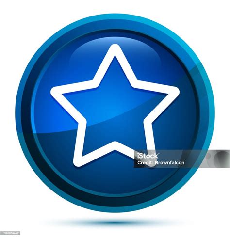 스타 아이콘 우아한 블루 라운드 버튼 일러스트 계급에 대한 스톡 벡터 아트 및 기타 이미지 계급 고급 그림자 Istock