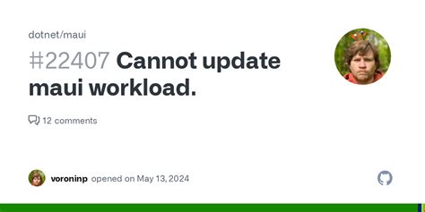 cannot update maui workload · issue 22407 · dotnet maui · github