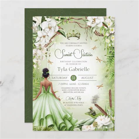 Princess Sweet 16 Frog Prince Birthday Invitation Zazzle