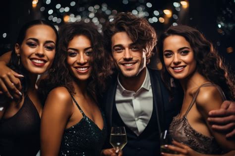 Premium Photo People In Clubbing Party Celebrating Confetti Falling