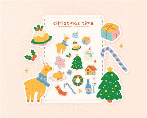 Christmas Stickers Printable Stickers Digital Stickers Etsy