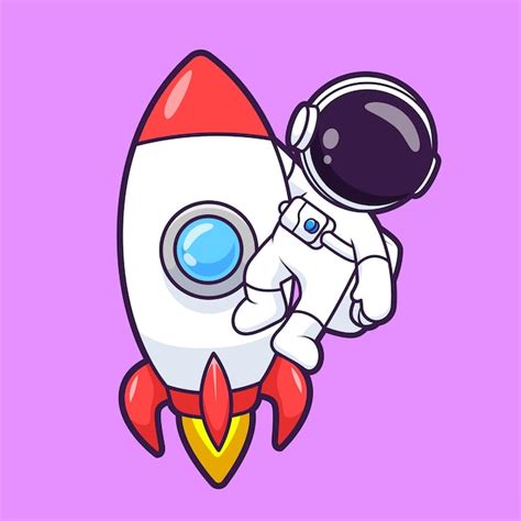 Free Vector Cute Astronaut Riding Rocket Cartoon Vector Icon