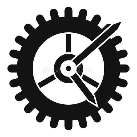 Estilo Do Contorno Do ícone Da Roda Da Engrenagem De Relógio Ilustração