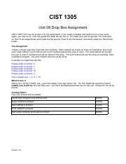 Unit Dropboxassignment Pdf Cist Unit Drop Box Assignment Only One File May Be Turned