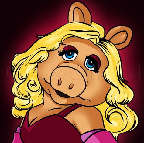 How To Draw Miss Piggy Miss Piggy Cartoon Drawings Disney Plus