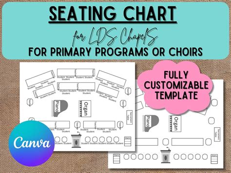 Primary Program Seating Chart Template Customizable In Canva Digital Download Etsy