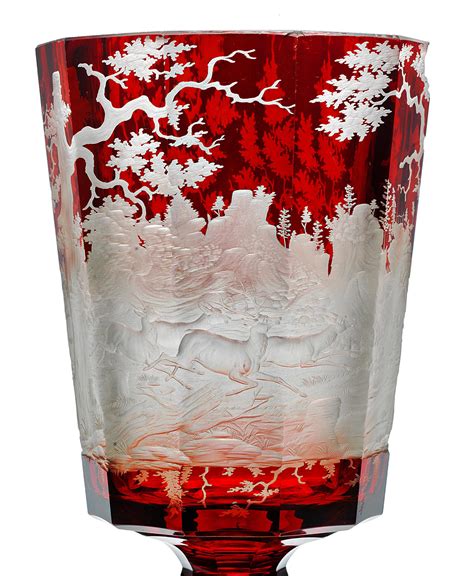 Bonhams A Large Bohemian Ruby Stained Goblet And Cover Circa 1840 50
