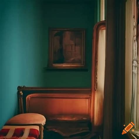Vintage Hotel Room With Peeling Wallpaper On Craiyon