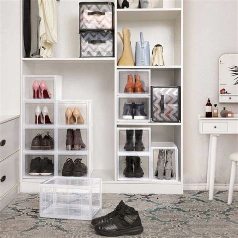 SONGMICS Boîte à Chaussures Organisateur à Chaussures empilable