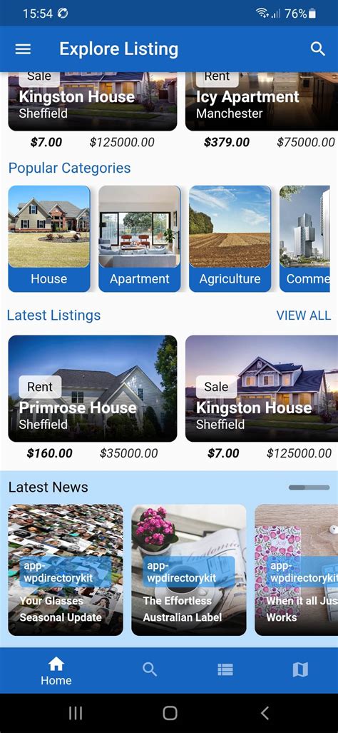 Mobile App WP Directory Kit Directory Solution For Elementor