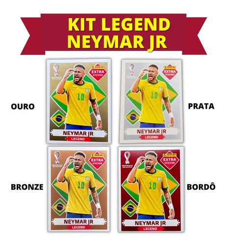 Figurinha Neymar Jr Bronze Prata Ouro Copa Qatar Legend Figurinhas Mebuscar Brasil