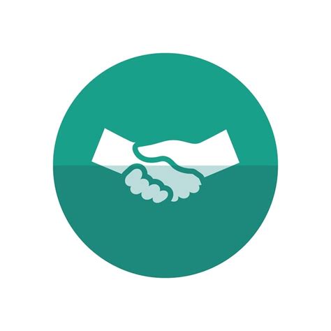 Premium Vector Handshake Icon In Flat Color Circle Style Business