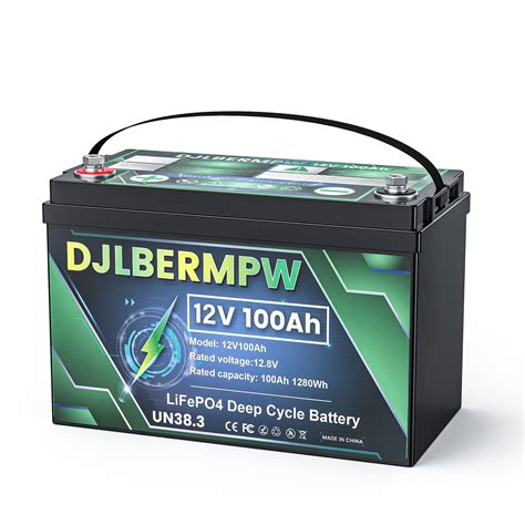 DJLBERMPW 12V 100AH Lithium Battery LiFePO4 Deep Cycle Battery For RV Marine Solar Walmart Com