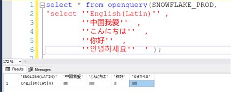 retrieving snowflake data using odbc dsn based linked server connection