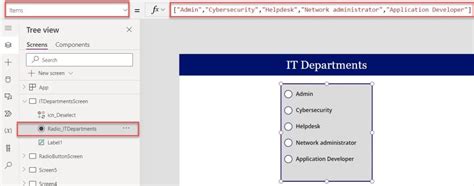 deselect or reset radio button in power apps