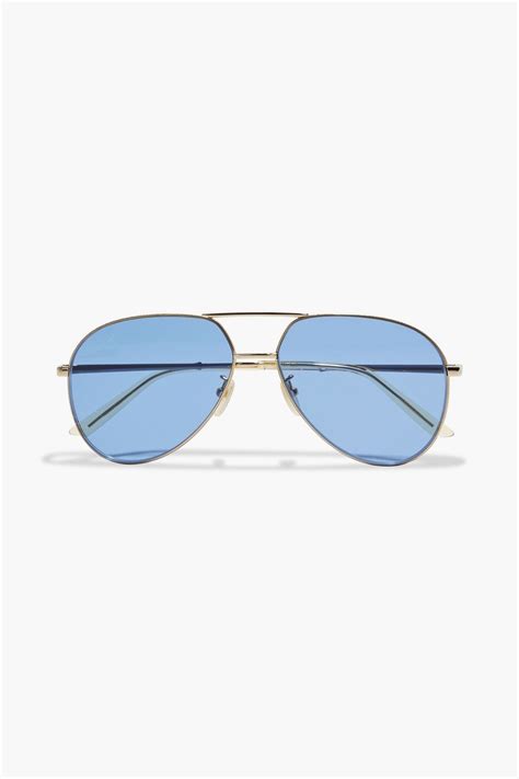 Gucci Aviator Style Gold Tone Sunglasses The Outnet
