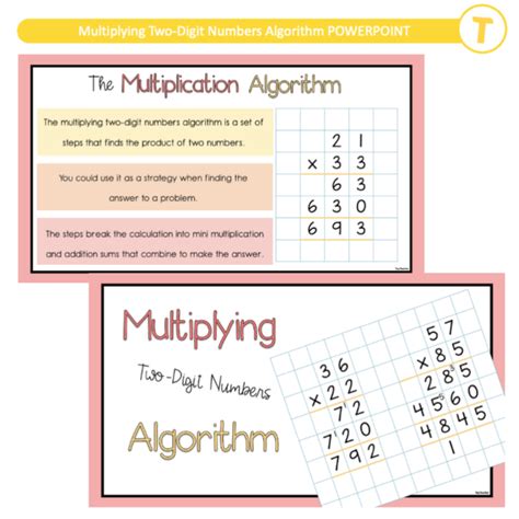 Multiplying Two Digit Numbers Algorithm Powerpoint Top Teacher