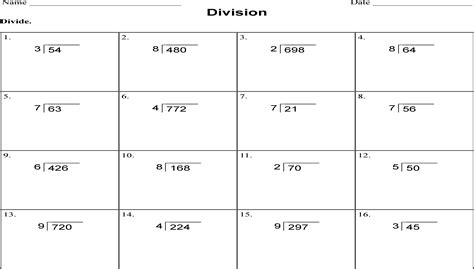 Long Division Practice 2 3 Digit Numbers Divided By 1 Digit Remainder