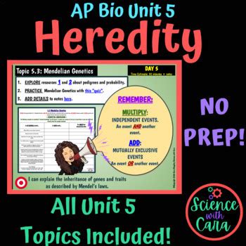 AP Biology Unit Heredity Lesson Notes Bundle NO PREP TpT