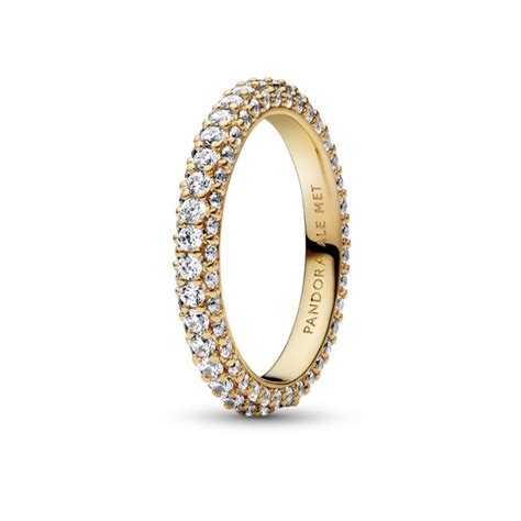 Pandora 14k Gold Plated Timeless Pavé Single Row Ring Pandora