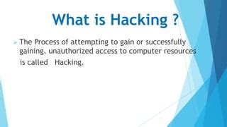 Hacking Its Types PPTX Internet For Beginners Internet