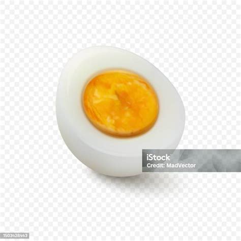벡터 3d 현실적인 닭고기 달걀입니다 껍질을 벗긴 삶은 닭고기 달걀 노른자 클로즈업이 분리된 삶은 닭고기 달걀 반으로 자른 것