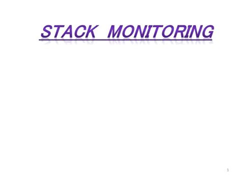 Stack Analysis Monitoring Stack S Ampling Ppt Chemistry Science