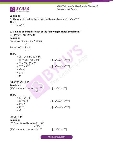 Ncert Solutions For Class Maths Exercise Chapter Exponents And Powers Click Here To