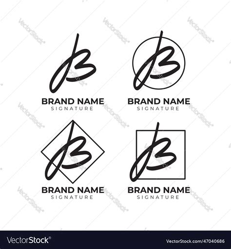 Stylish Letter B Signature Handwriting Logo Vector Image