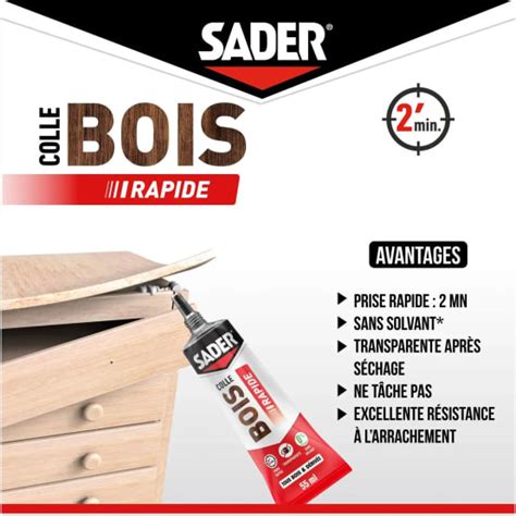 Colle Bois Prise Rapide 55 Ml Sader Jardiland