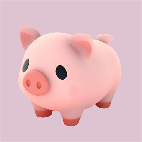Premium Psd A 3d Pink Piggy Isometric Style
