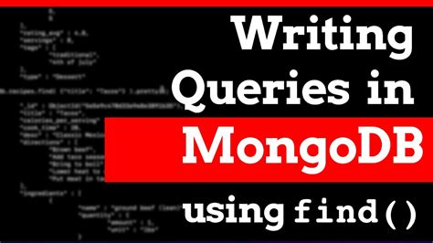 How To Write Queries In Mongodb The Find Command Youtube