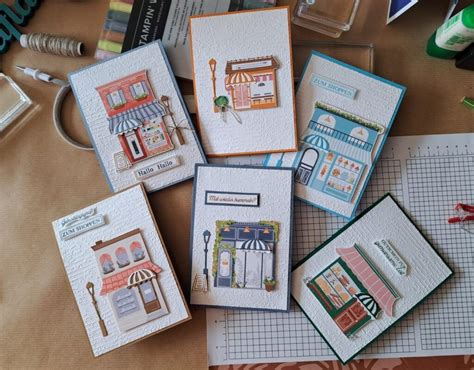 Stampin Up Les Shoppes Suite Card Idea And The Exposed Brick Embossing