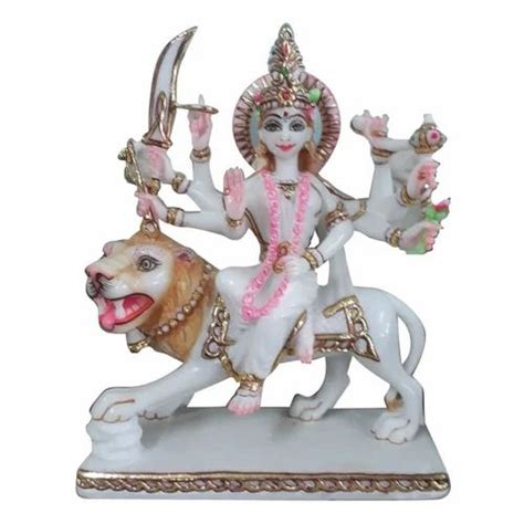 Painted Hindu White Marble Durga Maa Statue At ₹ 25000piece In Jaipur