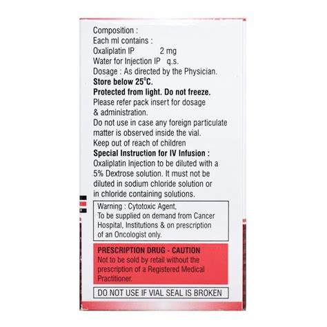 100 Mg Oxaliplatin Injection At ₹ 3668 Vial Oxaliplatin Injection In Ahmedabad Id 2854444482648