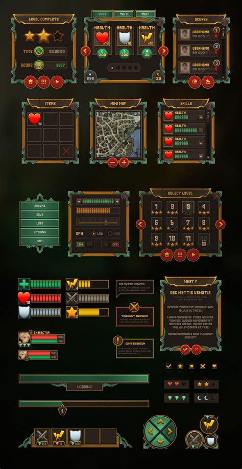 game design web design gui interface user interface design game gui