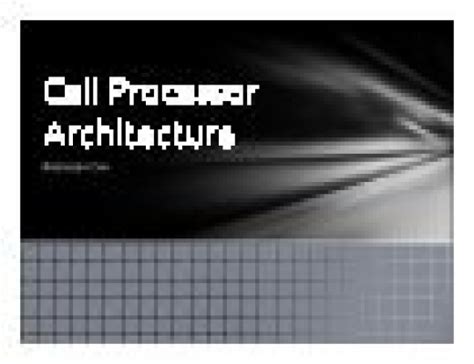 Cell Processor Architecture