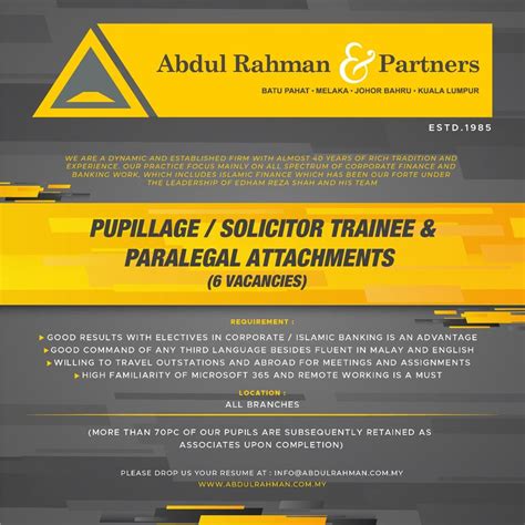 Edham Reza Shah Abdul Rahman On Linkedin We Are Currently Searching For Pupillage Solicitor