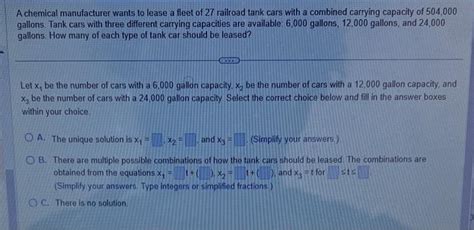 Solved A Chemical Manufacturer Wants To Lease A Fleet Of Chegg