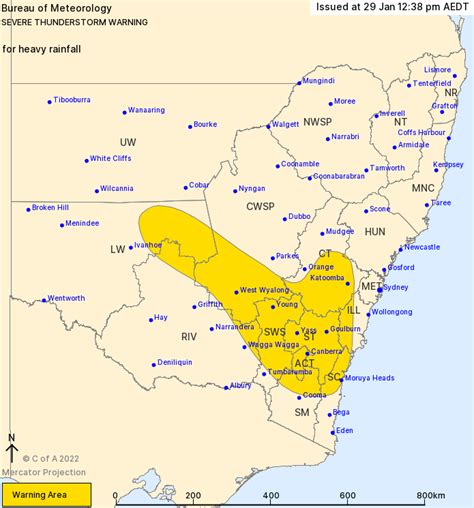 Severe Thunderstorm Warning For The Act Act Emergency Services Agency