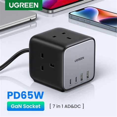 Ugreen Gan Power Socket Diginest Pro 65w Usb C Charging Station 7 In 1 Power Strip With 3 Ac
