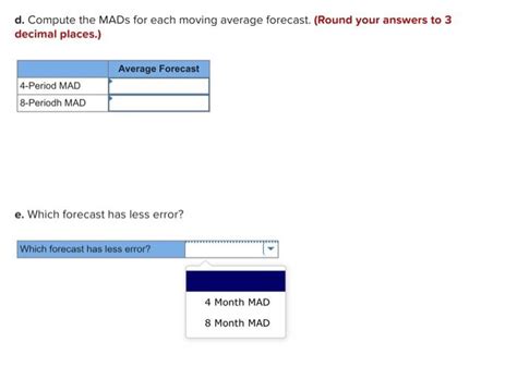 Solved Using Simple Moving Averages And The Following Time