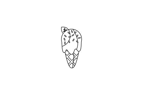 Melted Ice Cream Cone Summer Outline Graphic By Studio7 · Creative Fabrica