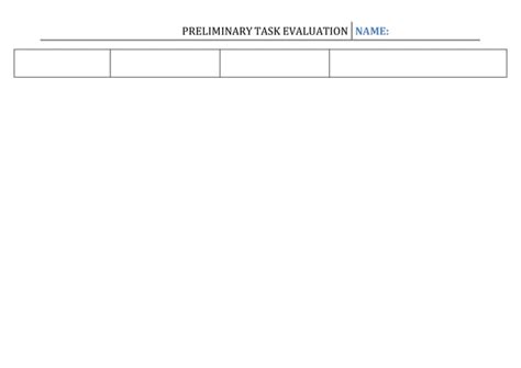 Preliminary Task Evaluation Grid Ppt