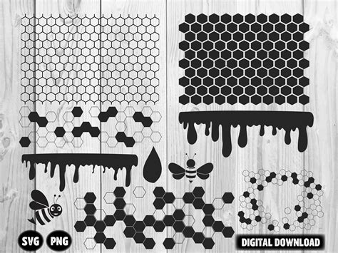 Honeycomb Svg Honeycombs Pattern Svg Dripping Honey Svg Honey Svg