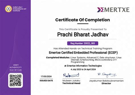 Prachi Jadhav On Linkedin I Am Happy To Share That Ive Completed Embedded Professional Course