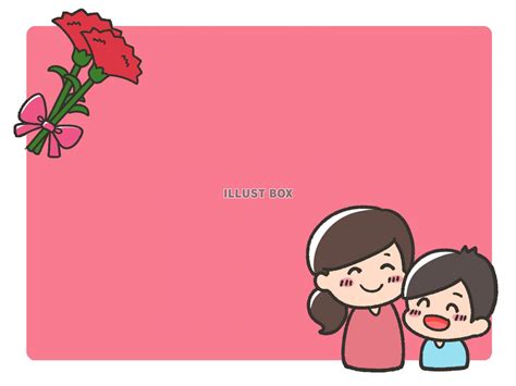 無料イラスト 母の日フレーム お母さんと男の子2