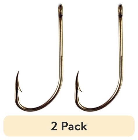 2 Pack Eagle Claw 084f 4 Plain Shank Offset Hook Bronze Size 4 Hook