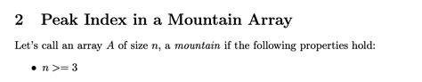 Solved 2 Peak Index In A Mountain Array Lets Call An Array