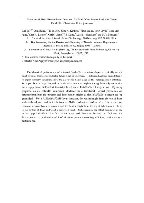 pdf electron and hole photoemission detection for band offset